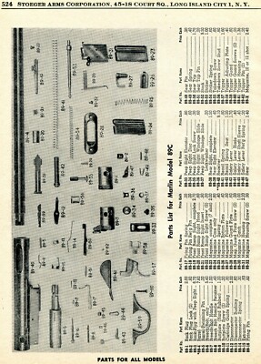 1961 Print Ad of Marlin Model 89C Rifle Parts List | eBay