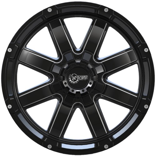 20" 6x5.5 6x139.7 20x10 Wheels Rims Set of 4 (-18) Offset Black Milled ...