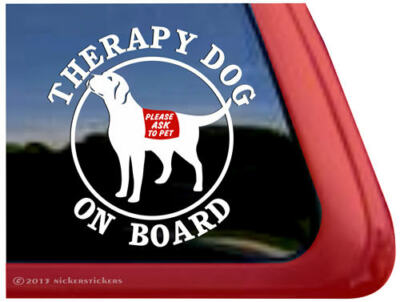 Therapy Dog On Board ~ Labrador Retriever Car Truck Window Decal ...