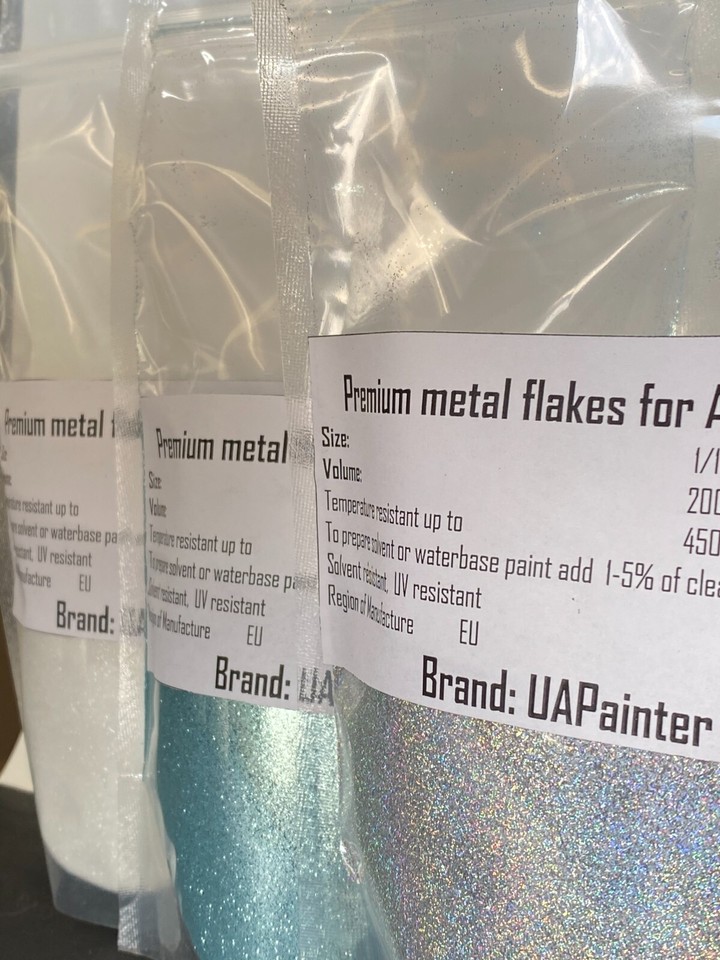 1/2 Pound Premium Chrome Silver Metal Flake .008" Auto Paint Additive ...