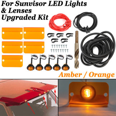 For Cab Moon Visors Sunvisor LED Lights & HD Lens Lenses Amber Upgraded ...