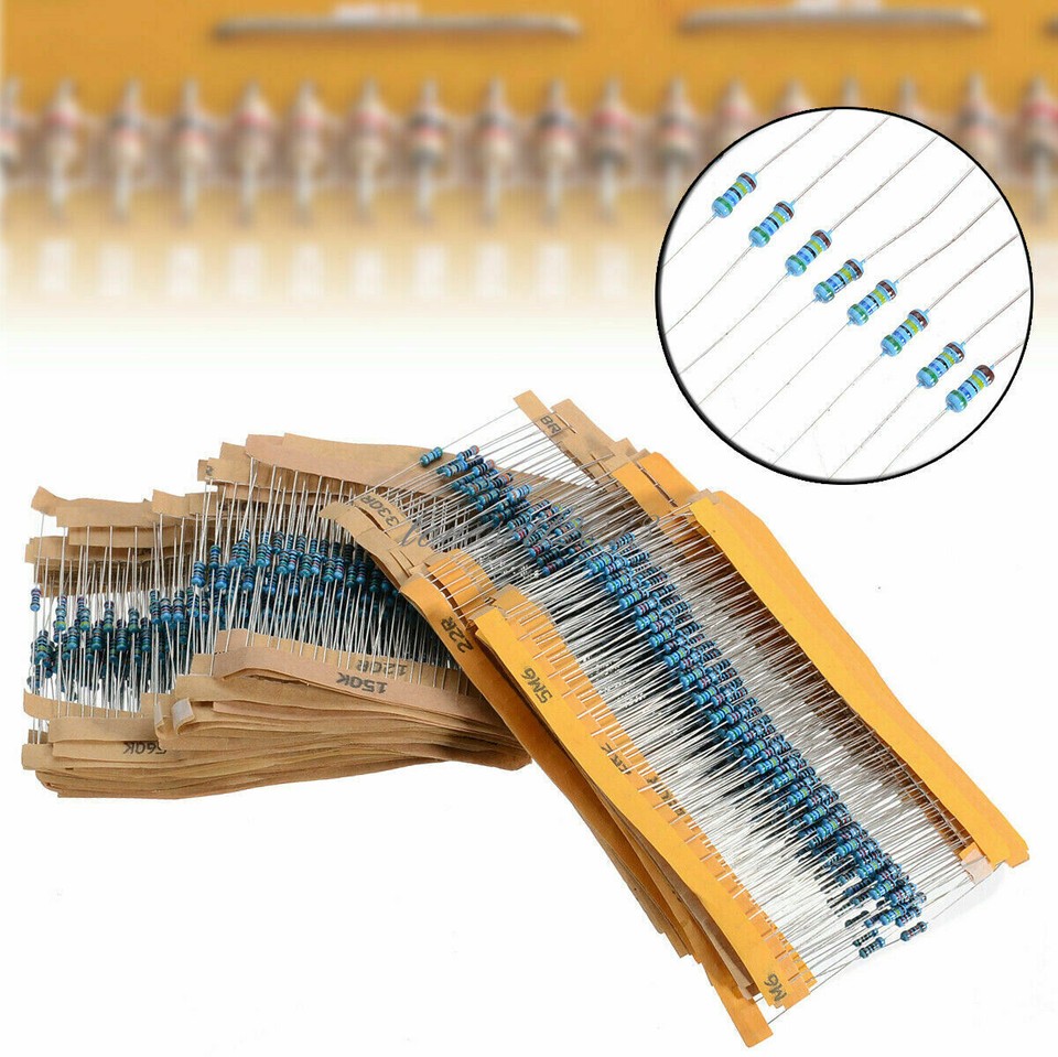 1280pcs NEW Resistors Resistor Metal Film 64 Values 1/4W Resistor ...