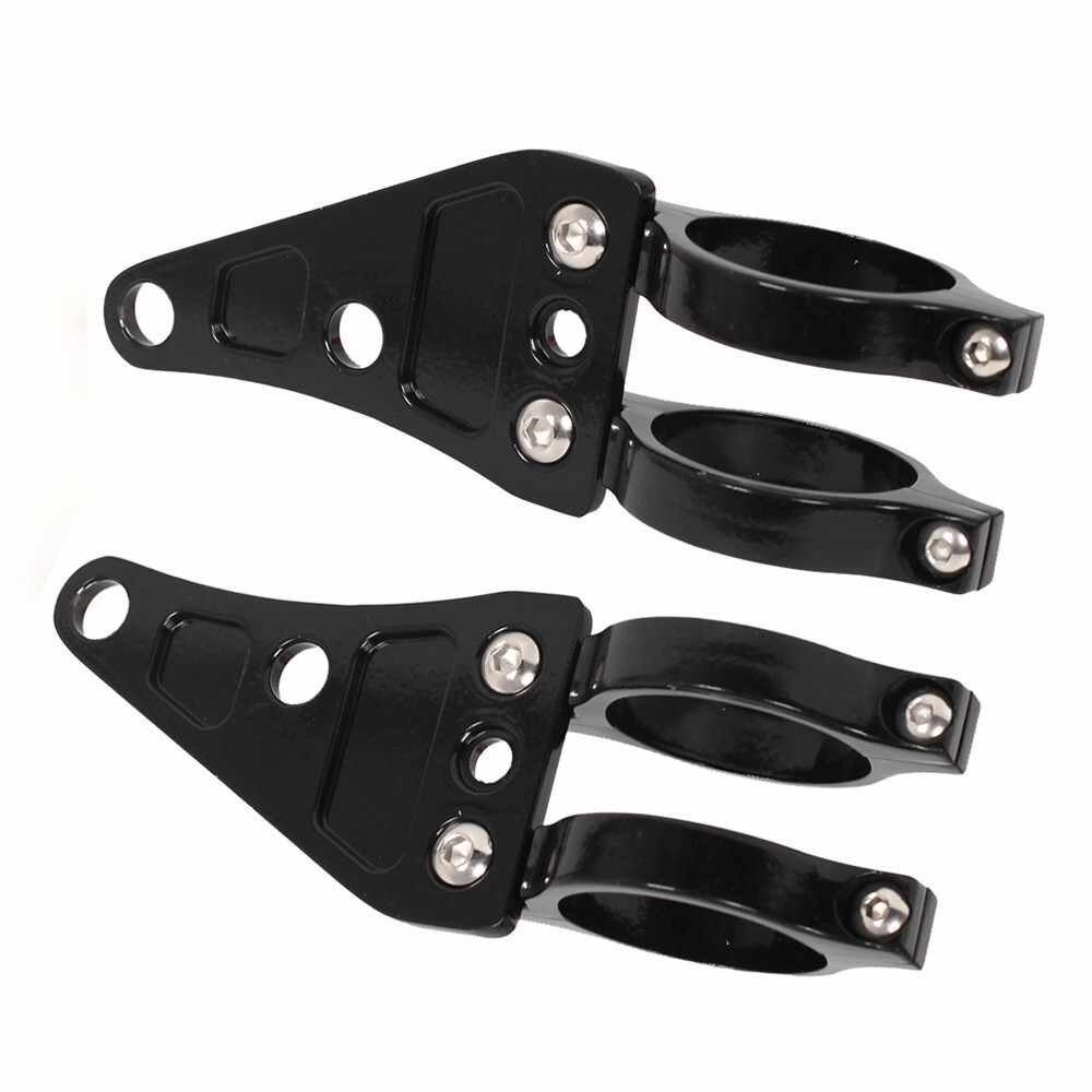 Black Motorcycle Metal Headlight Fork Mount Bracket Clamp FOR 41mm Frok ...