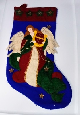 B16 Christmas Stocking Angel With Wings Religious Old Fashion Christmas ...