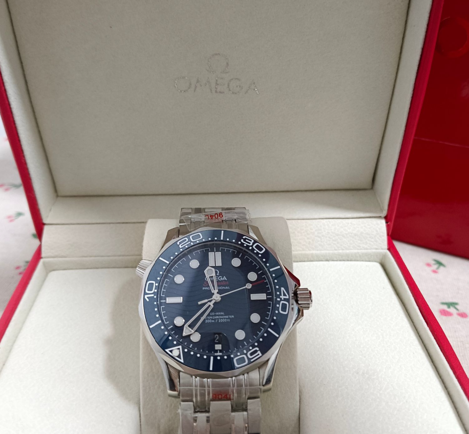 The Omega Seamaster 300-meter blue watch has a diameter of 42 ...