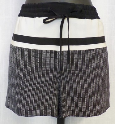Vince Black & White Silk Print Shorts w/ Tags Sz. XXS NWT $245 | eBay