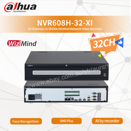 32CH 4K AI 2U 8SATA WizMind Network Video Recorder Face SMD+ NVR608H-32 ...