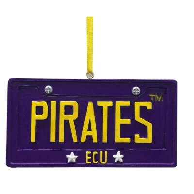 EAST CAROLINA ECU PIRATES LICENSE PLATE ORNAMENT 4'' | eBay