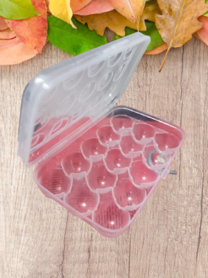 2x15 Grid Egg Storage Box Drop Rack Tray with Lid Kitchen Refrigerator ...