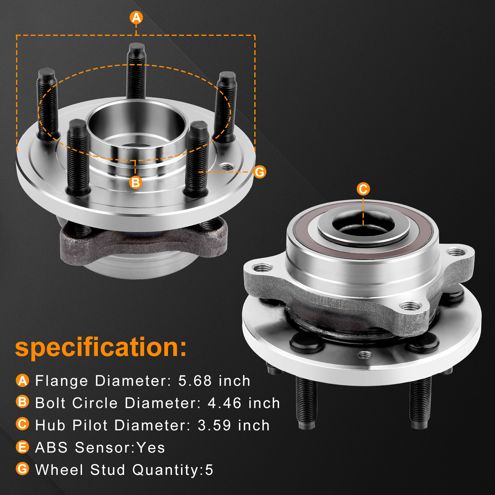 Rear Wheel Bearing Hub Assembly For Ford Taurus Flex Edge Lincoln Mks ...