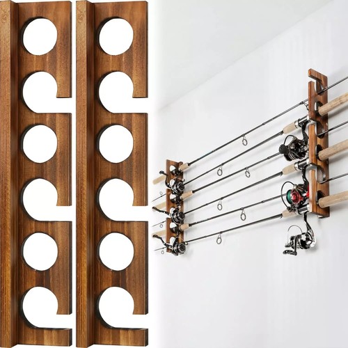 Holds up to 12 Rods Fishing Pole Rod Racks Wall or Ceiling Mounted ...