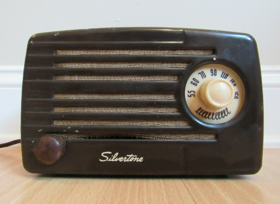 Rare tube radio vintage Sears SILVERTONE AM metal body MODEL 1 | eBay