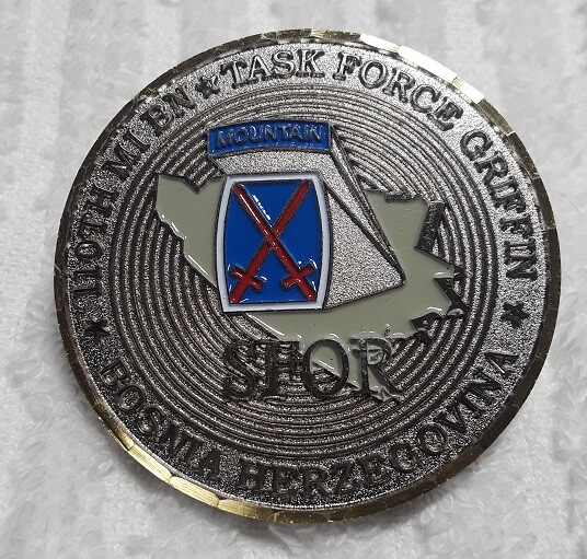 AUTHENTIC 10th MTN MI TASK FORCE GRIFFIN BOSNIA SFOR OLD and RARE ...