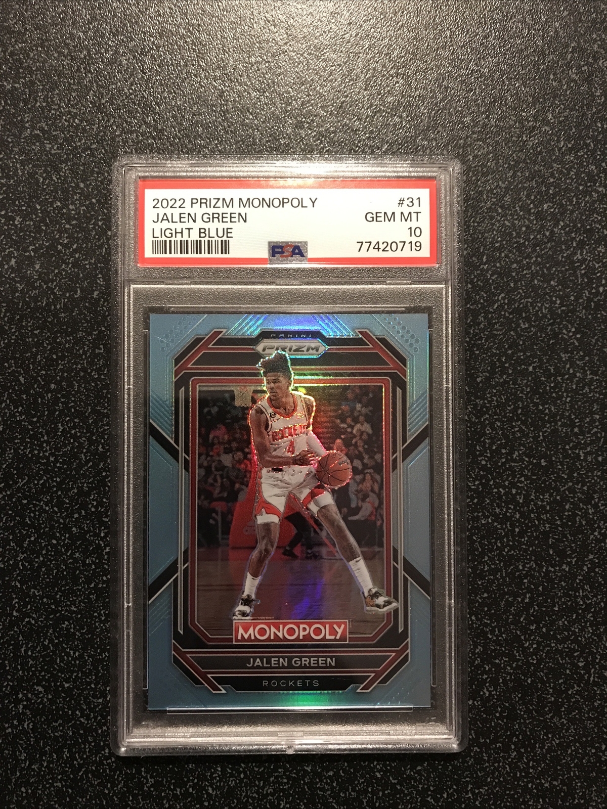 Jalen Green PSA 10 2022-23 Panini NBA Prizm Monopoly Light Blue 112/199 ...