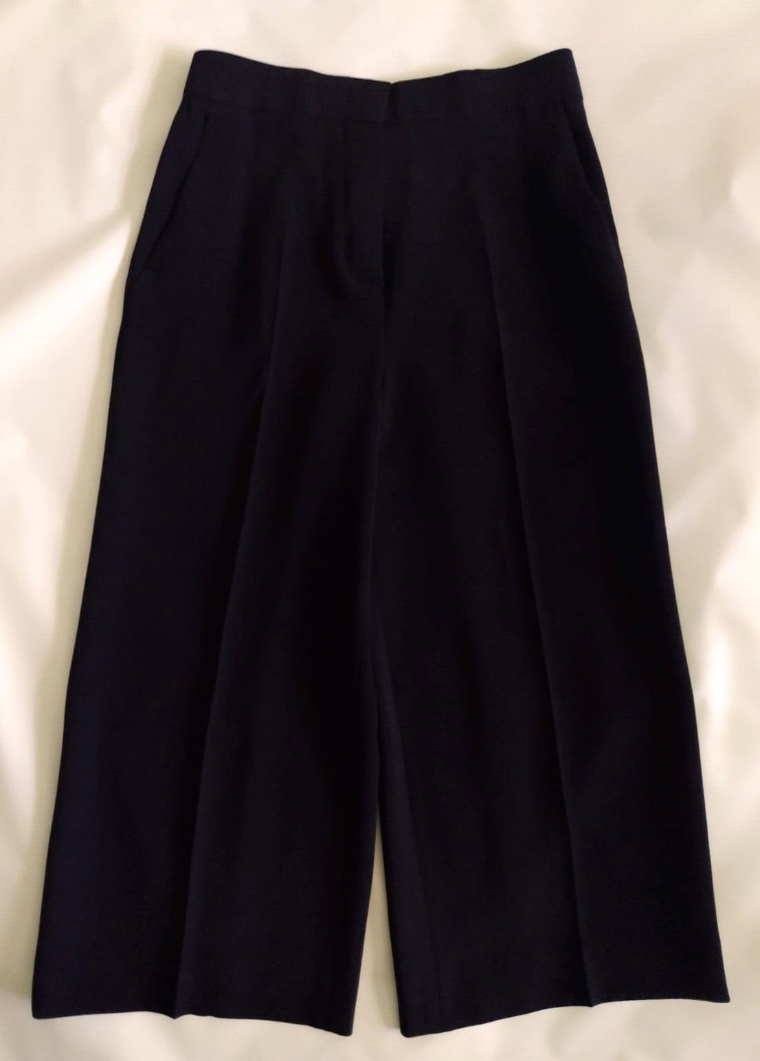 MAX MARA STUDIO Navy Wide-Leg Cropped Dress Pants w/ … - Gem