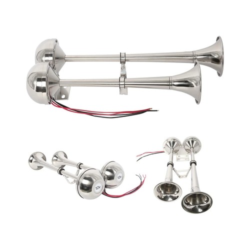 Marine Boat Dual Trumpet Horn Stainless Steel Dual Trumpet Horn 12V Low ...