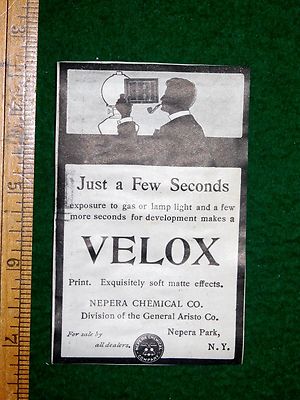 1890s Velox - Nepera Chemical Co, General Aristo Engraved Victorian ...