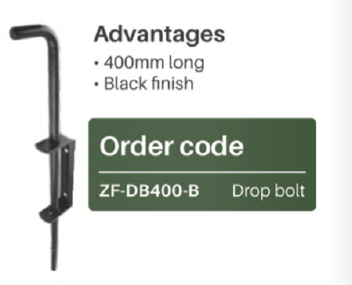 400mm drop bolt ,black powder coated steel. gate drop bolt. | eBay ...