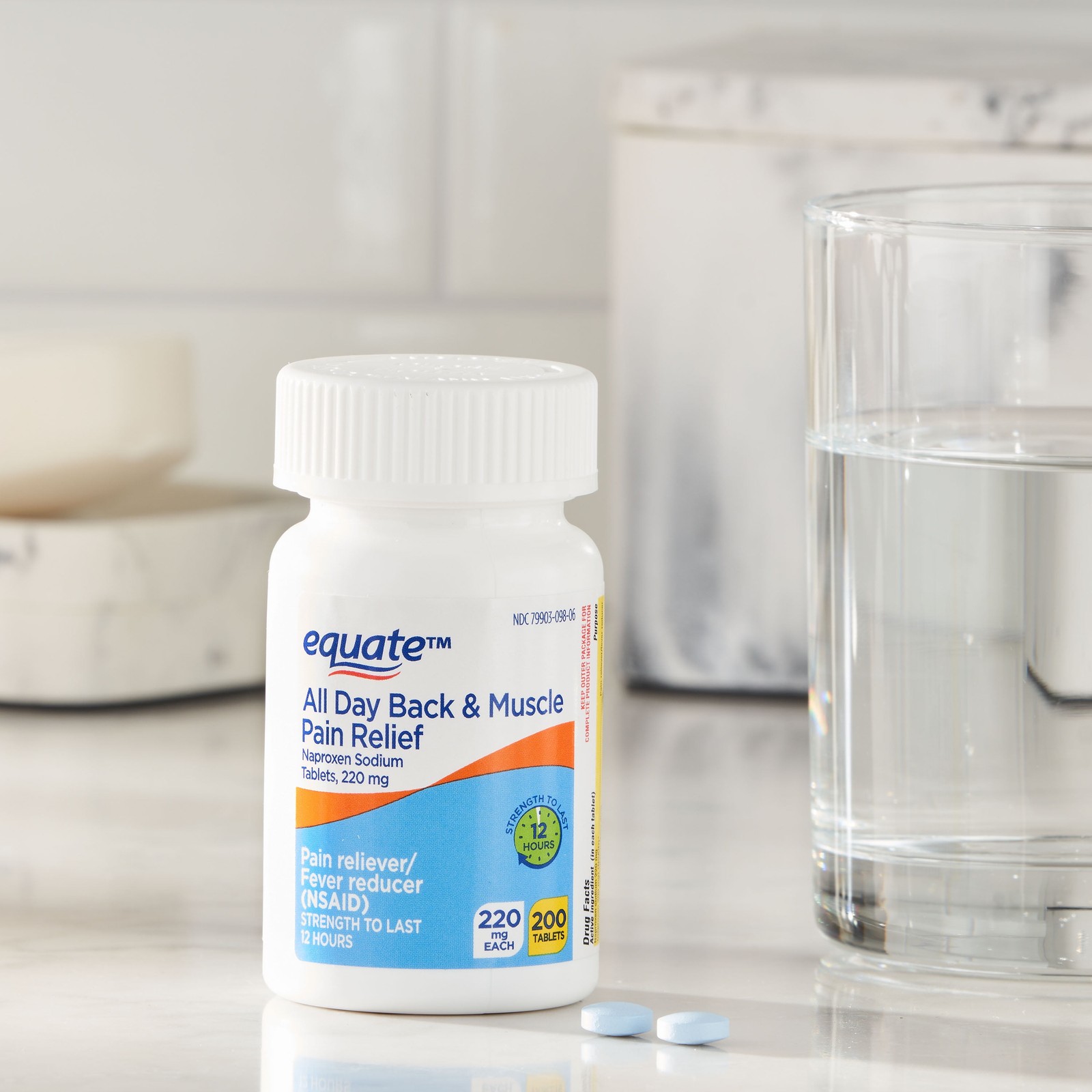 Equate All Day Back & Muscle Pain Relief, Naproxen Sodium 220 mg ...