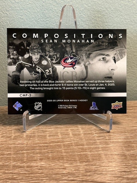 2025-26 Upper Deck Series 1 Compositions Sean Monahan #CMP-3 Blue ...