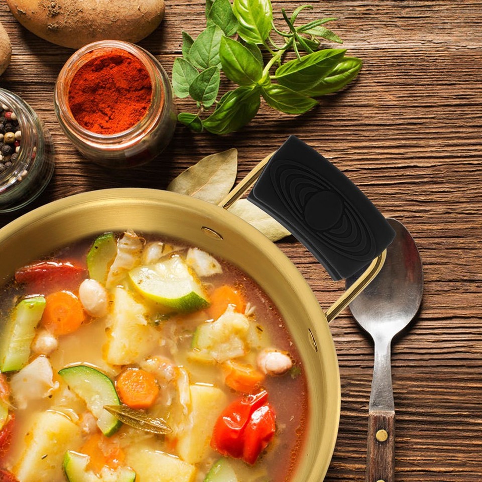 4 Pcs Pot Handle Cover Sleeves Silicone Protective Covers Protectors ...