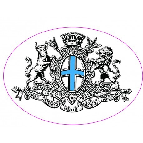 Blason Marseille logo autocollant adhésif sticker 4 cm | eBay