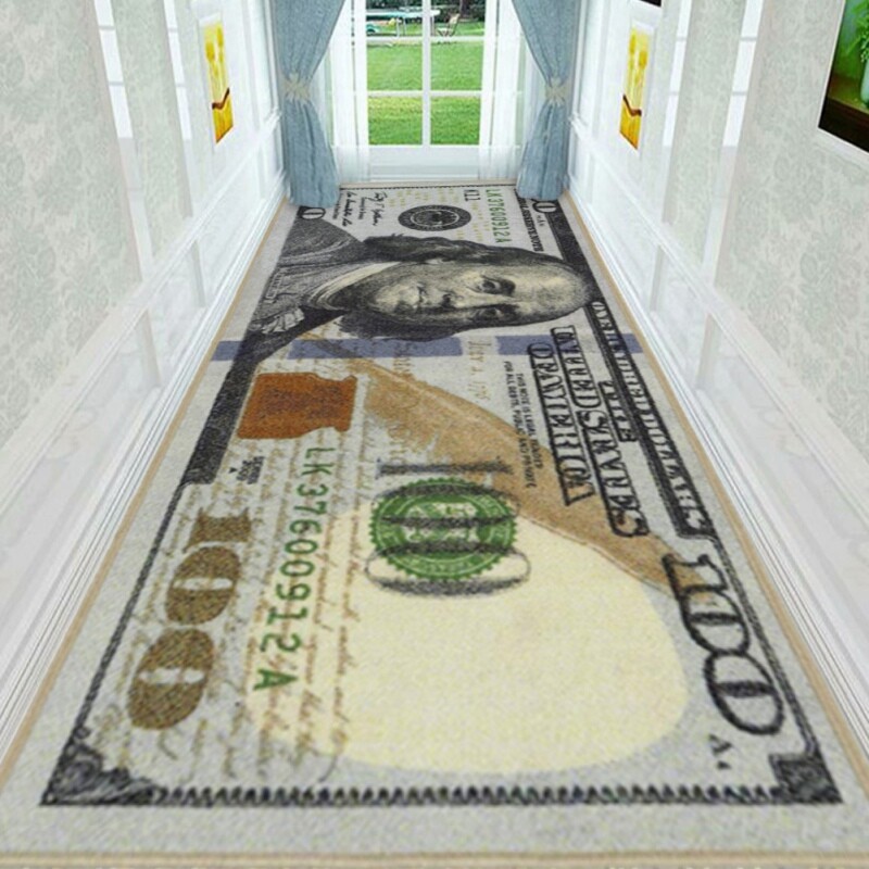 100 Dollar Bill Money-Runner Rug 176 x 73cm NonSlip Home Floor Decor ...