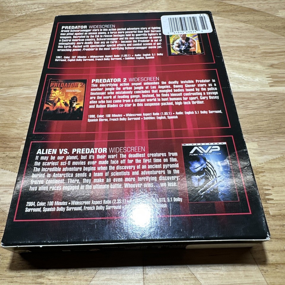 PREDATOR TRIPLE FEATURE - Predator/Predator 2/Alien Vs Predator DVDs ...