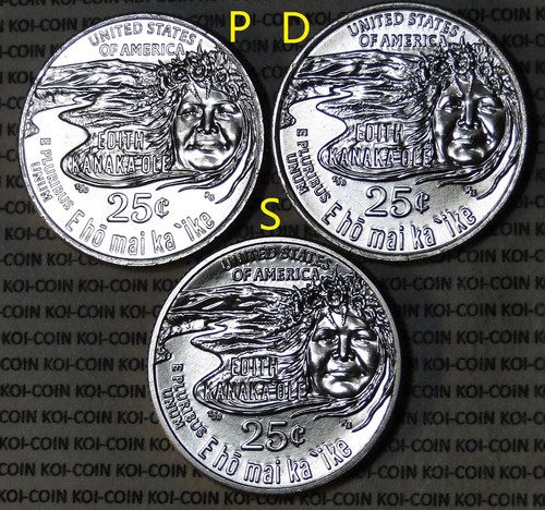 BU US 2023 PDS 3x Edith Kanaka'ole American Women quarters 25 cent 25c ...