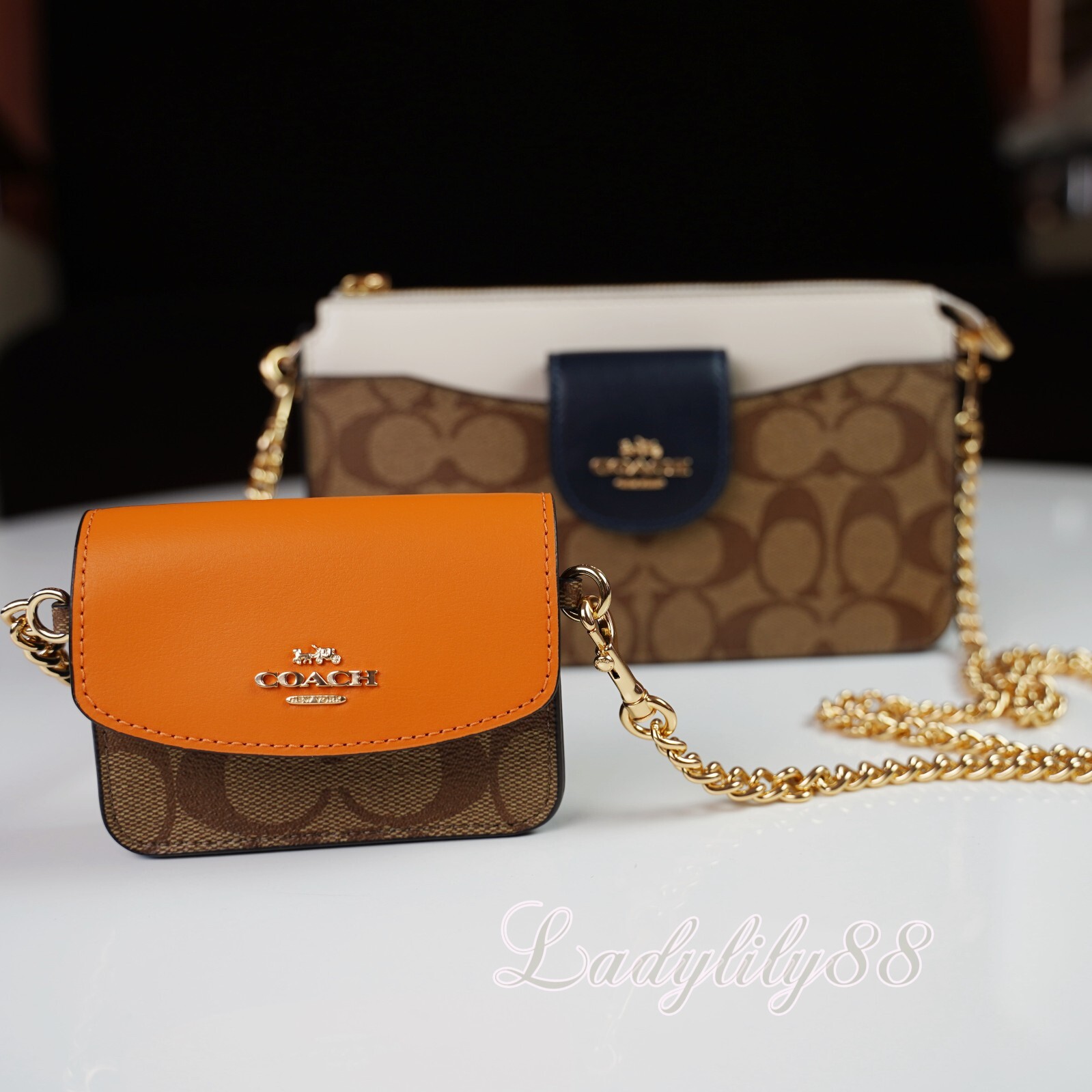 NWT Coach CF477 Poppy Crossbody In Colorblock Signature Canvas And Card ...