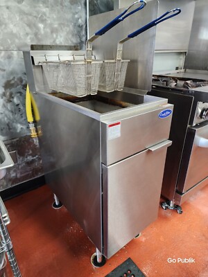 NSF Certified Atosa CookRite ATFS-50-NG 50 lb. Gas Floor Fryer | eBay