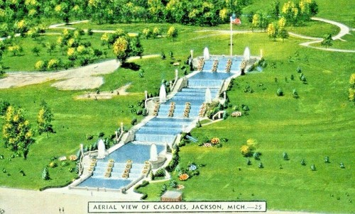 Postcard Aerial View of Cascades , Jackson, MI. S3 | eBay