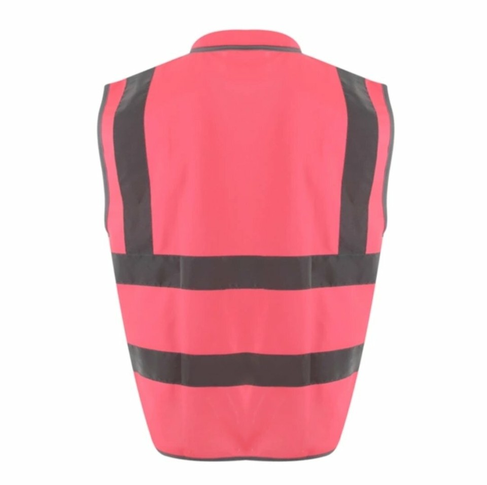 Pink Safety Vest Hi Vis Viz Vest High Visibility Waistcoat Reflective ...
