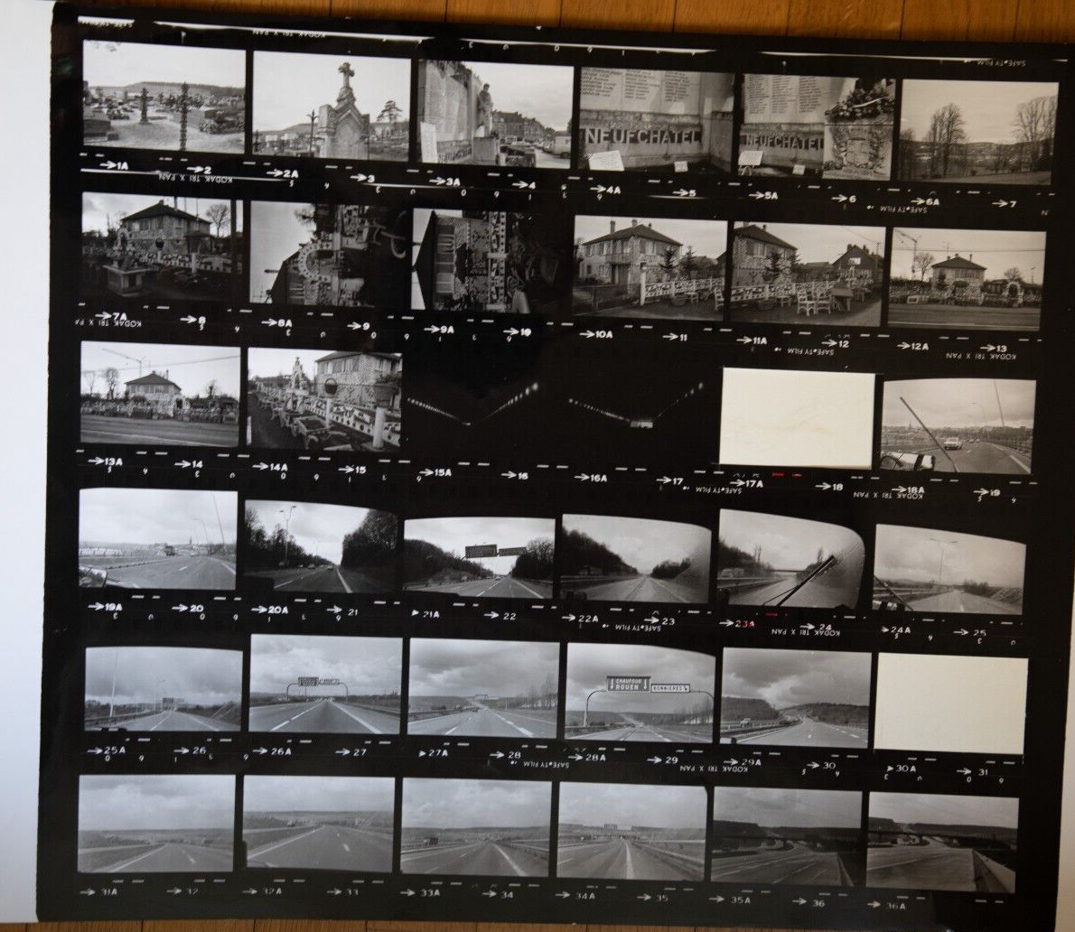 Photo Print Large Contact Sheet 1980 Various Views Normandy 40X50cm ...