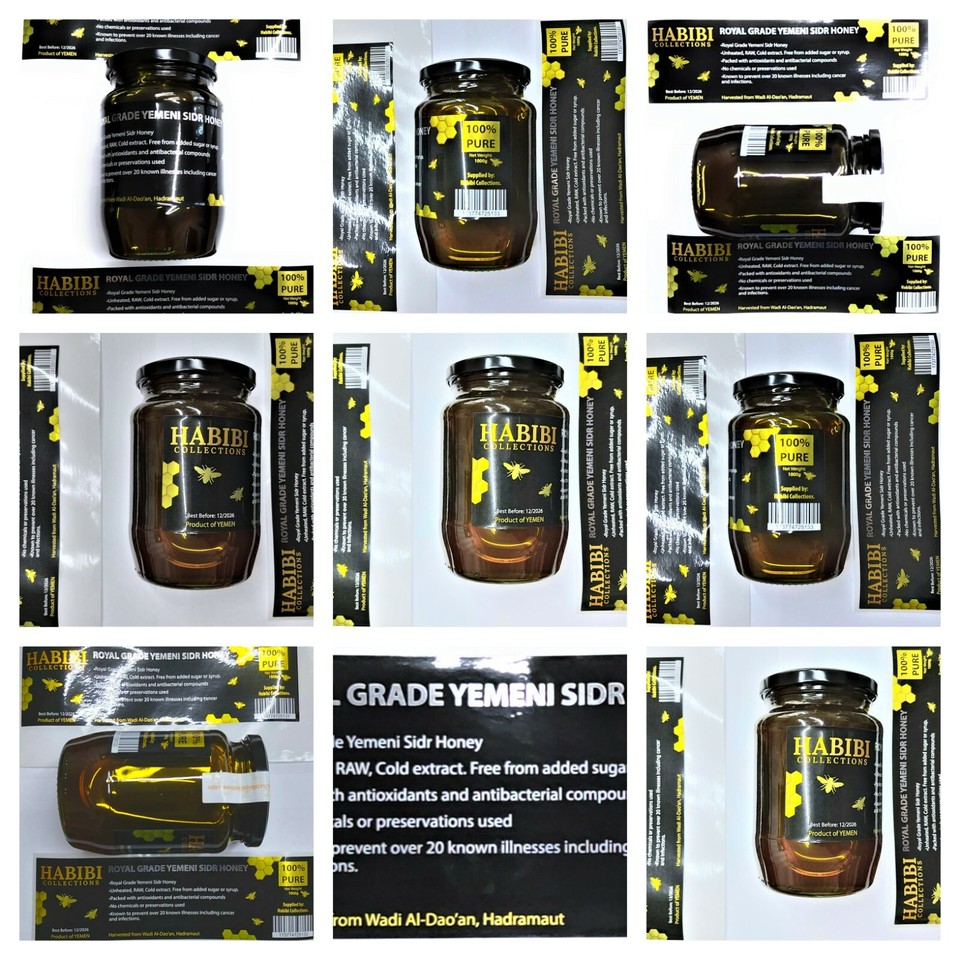 CERTIFIED ROYAL YEMENI SIDR HONEY RAW-UNPASTEURISED COLD EXTRACT- REAL ...