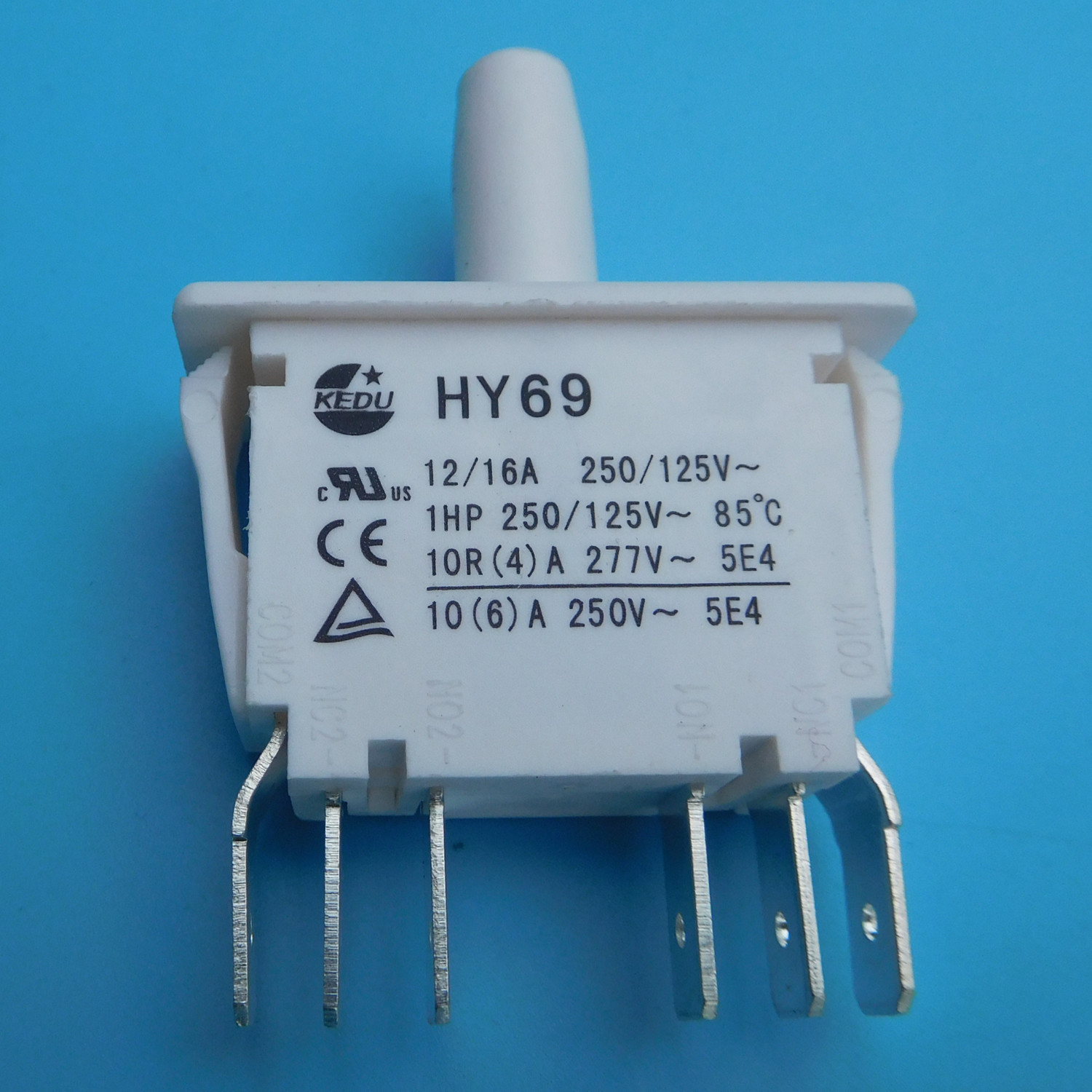 2Pcs KEDU HY69 12/16A 250/125V 1HP 6Pins Emergency Stop Pushbutton ...