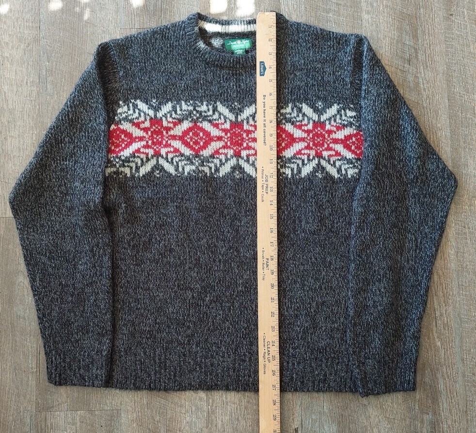 Vintage David Taylor Sweater Size L 90's Gray/White L/Red Acrylic | eBay