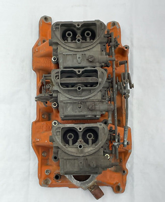1970 Mopar 340 6 Pack Intake Holley Carbs Carburetors Direct Connect ...