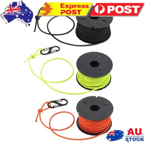 15m Reflective Elastic Canopy Tent Rope + Carabiner Outdoor Camping ...