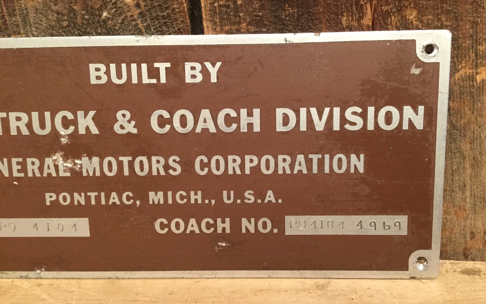 Vintage General Motors GMC Truck Coach Divison Pontiac Mich Metal ...