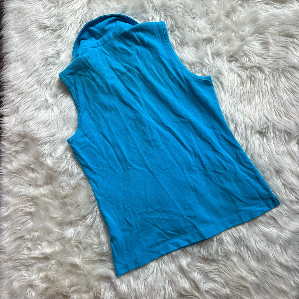 EP Pro Womens Golf Polo Shirt Solid Blue Sleeveless C… - Gem