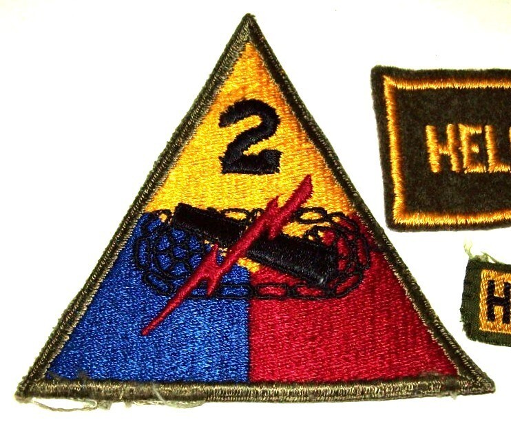 ORIGINAL WW2 2nd ARMORED DIVISION PATCH + TWO DIFFERENT sHELL ON WHEELS ...