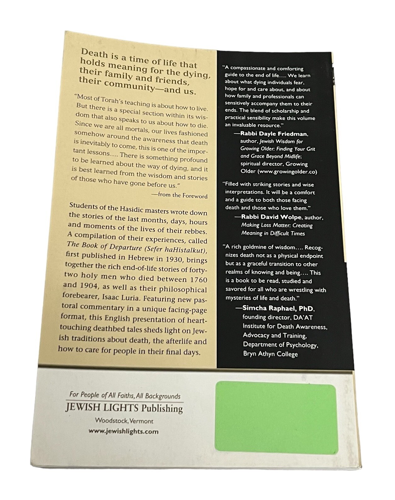 Deathbed Wisdom of the Hasidic Masters The Book of Departure Caring for ...