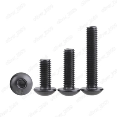 Black 8.8 Steel Hex Socket Button Head Screws Allen Bolts M6 M8 M10 M12 ...