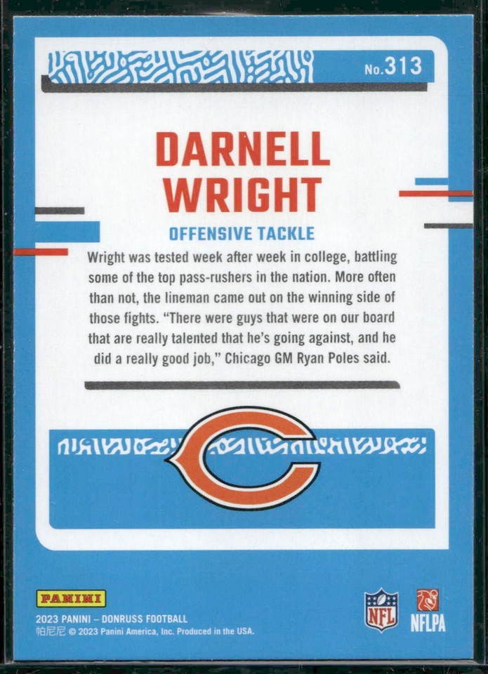 2023 Donruss #313 Darnell Wright | eBay