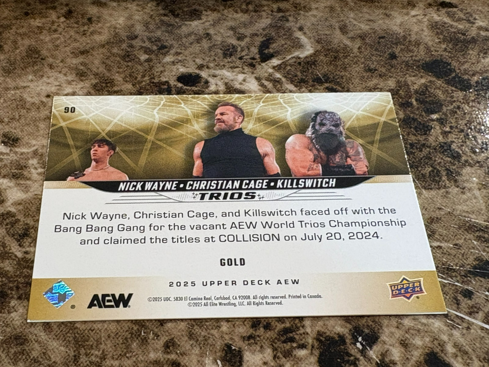 NICK WAYNE CHRISTINA CAGE KILLSWITCH 2025 Upper Deck AEW Gold #90 | eBay
