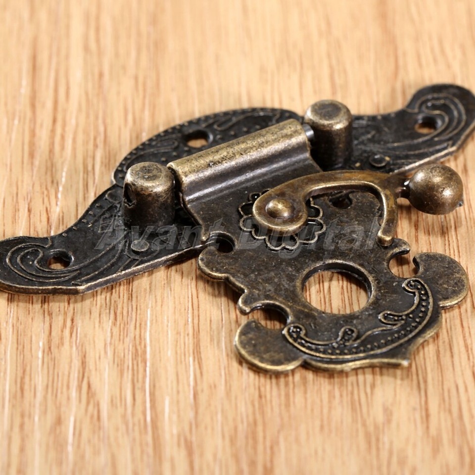 Mini Vintage Wooden Box Latch Hasp Lock Durable Hardware Decorative ...