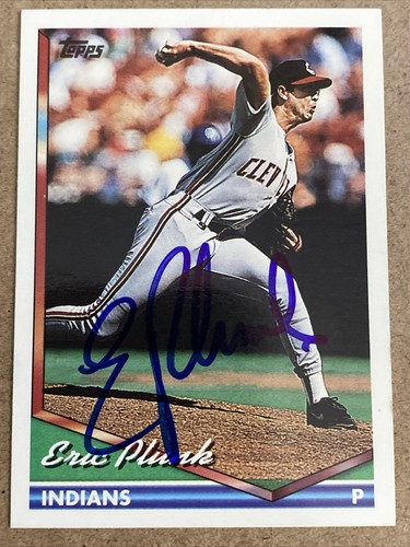 1994 Topps #577 Eric Plunk Signed Autographed AUTO Card Cleveland ...