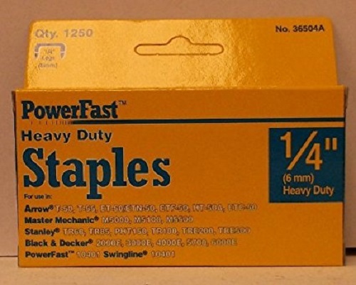 Powerfast 1/4" Heavy Duty Staples-1 Box Of 1250 Staples-NEW-SHIPS N 24 ...