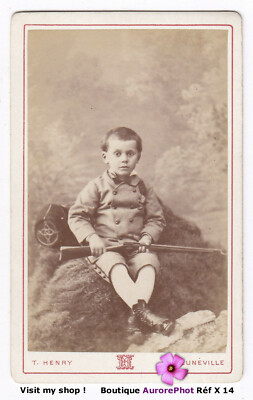 THÉODORE JAQUOT AVEC UN JOUET FUSIL, TOY MUSKET, CDV HENRY à LUNÉVILLE ...